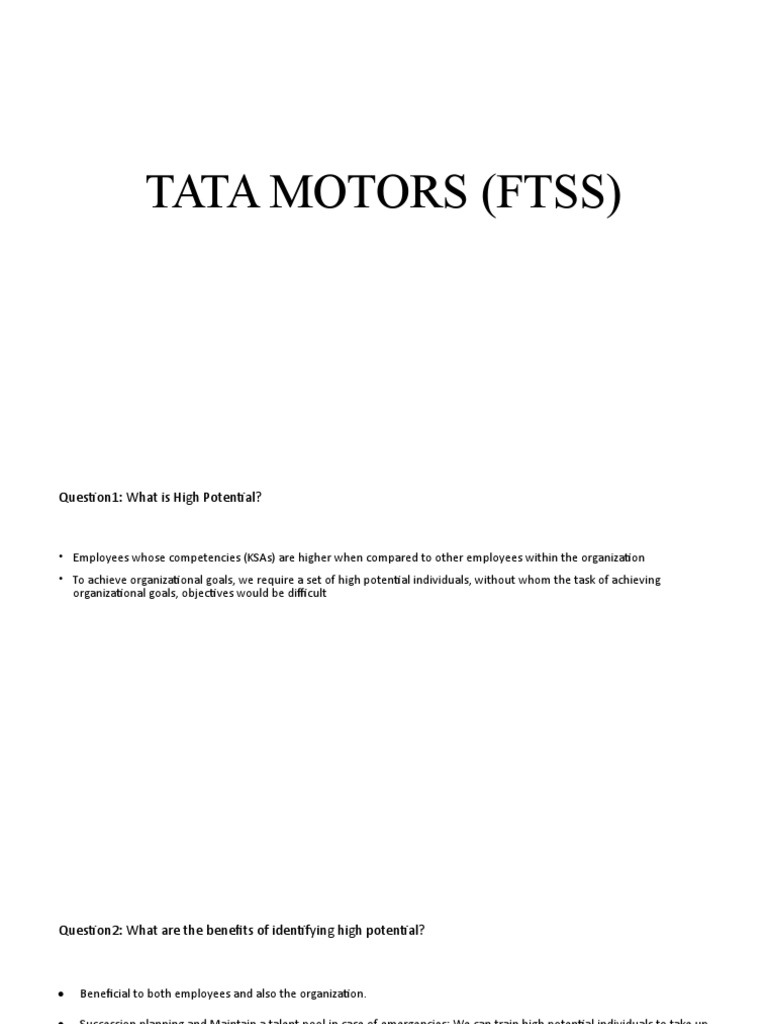Tata Motors (FTSS) | PDF | Behavior Modification | Cognitive Science