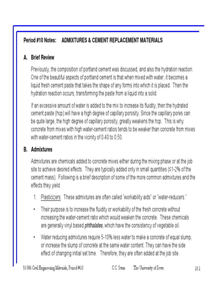 Cement Replacing Materials | PDF | Concrete | Cement