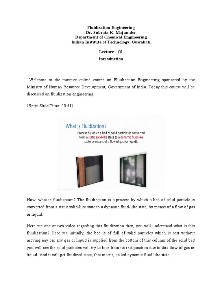 Nptel Fluid Lec Merged | PDF | Fluidization | Gases