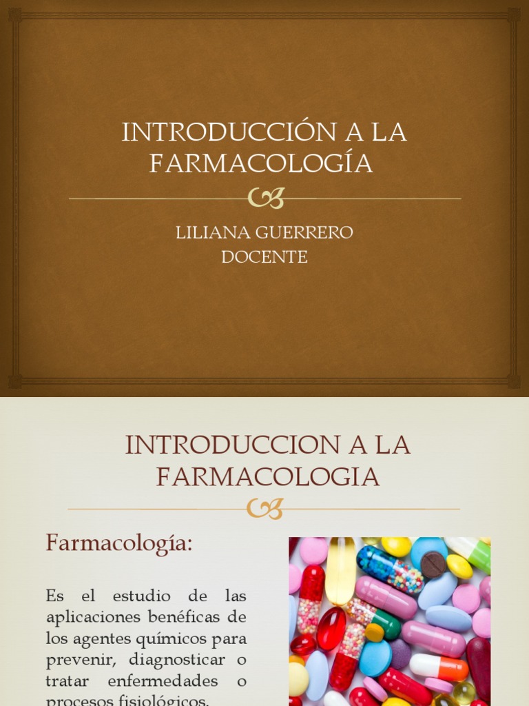 Introducción A La Farmacología | PDF | Medicamentos con receta | Farmacología