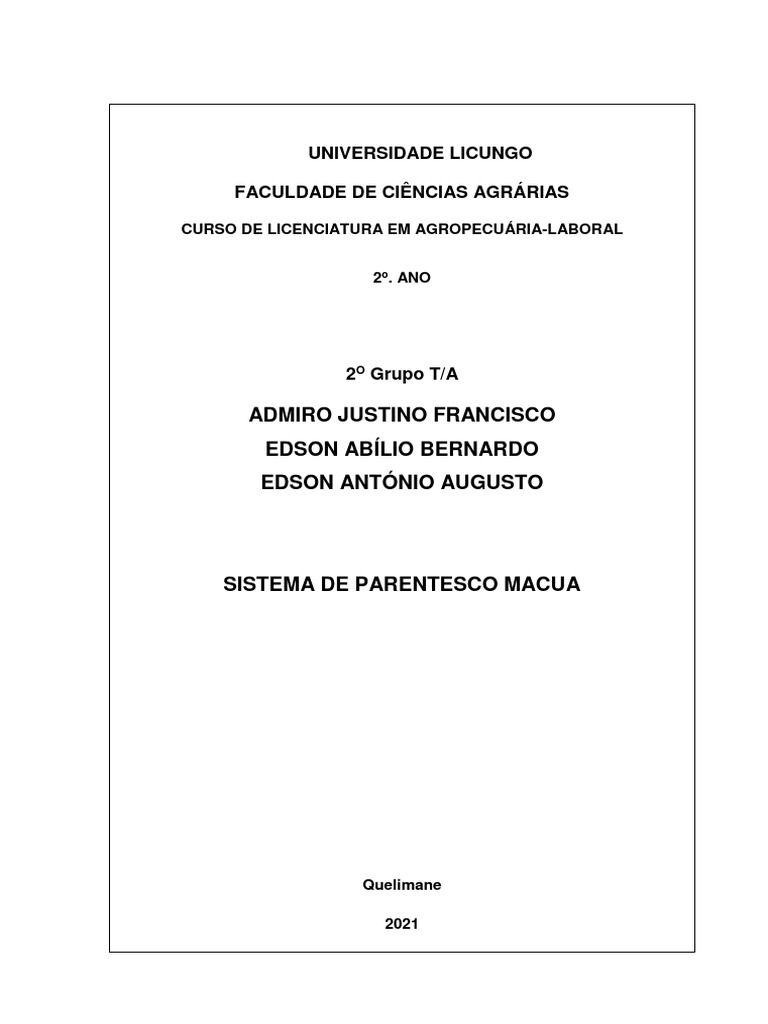 Trabalho de Antropologia | PDF | Família | Casamento