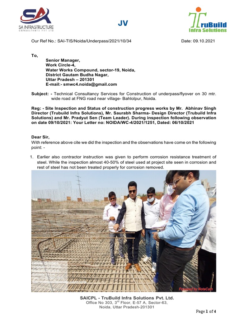 Letter No 34 Site Inspection Report 09-10-21 | Download Free PDF ...
