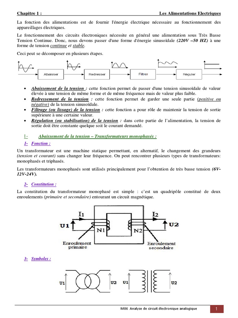 Analyse des Alimentations Électriques | PDF | Redresseur | Diode