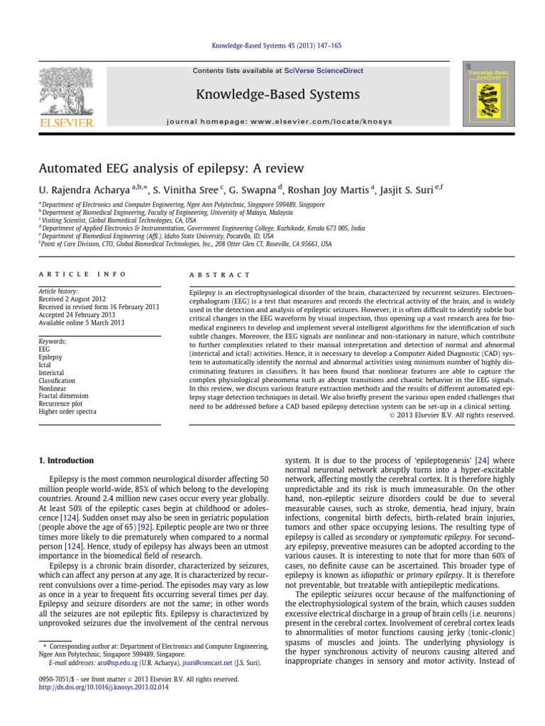 2013 Automated EEG Analysis of Epilepsy | PDF | Principal Component ...