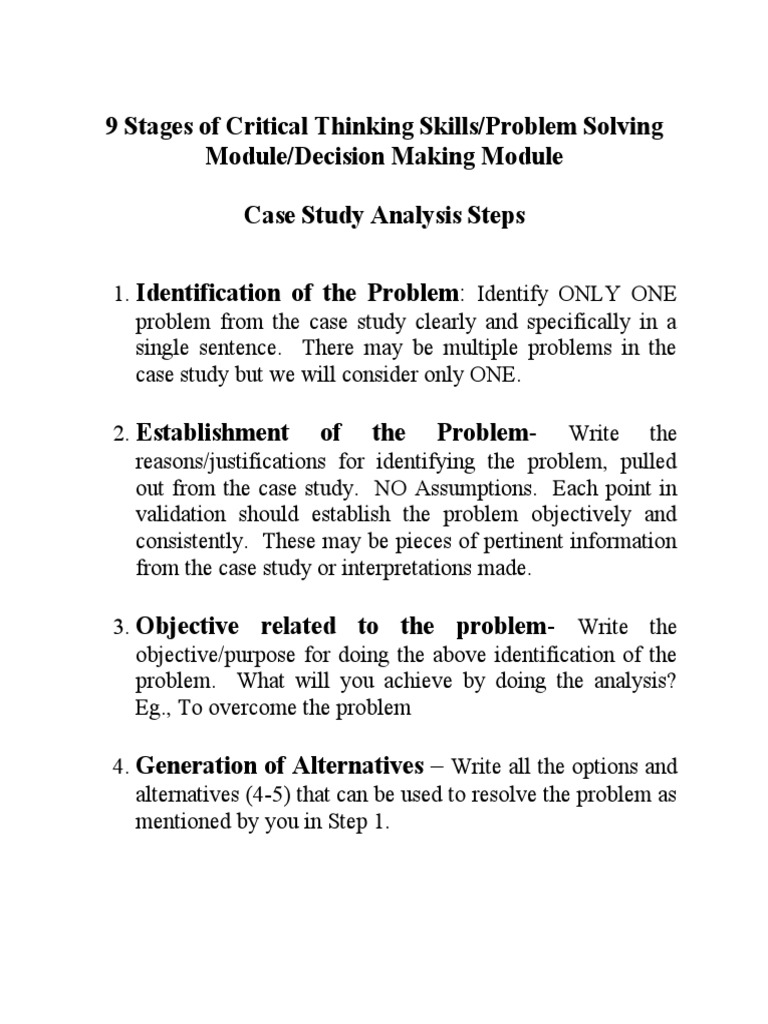 9 Steps of Problem Solving Module - Detailed | PDF | Case Study ...