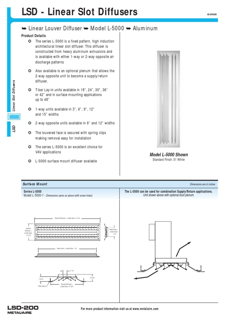 Directional Linear Ceiling Diffuser L-5000 | PDF | Building Engineering ...