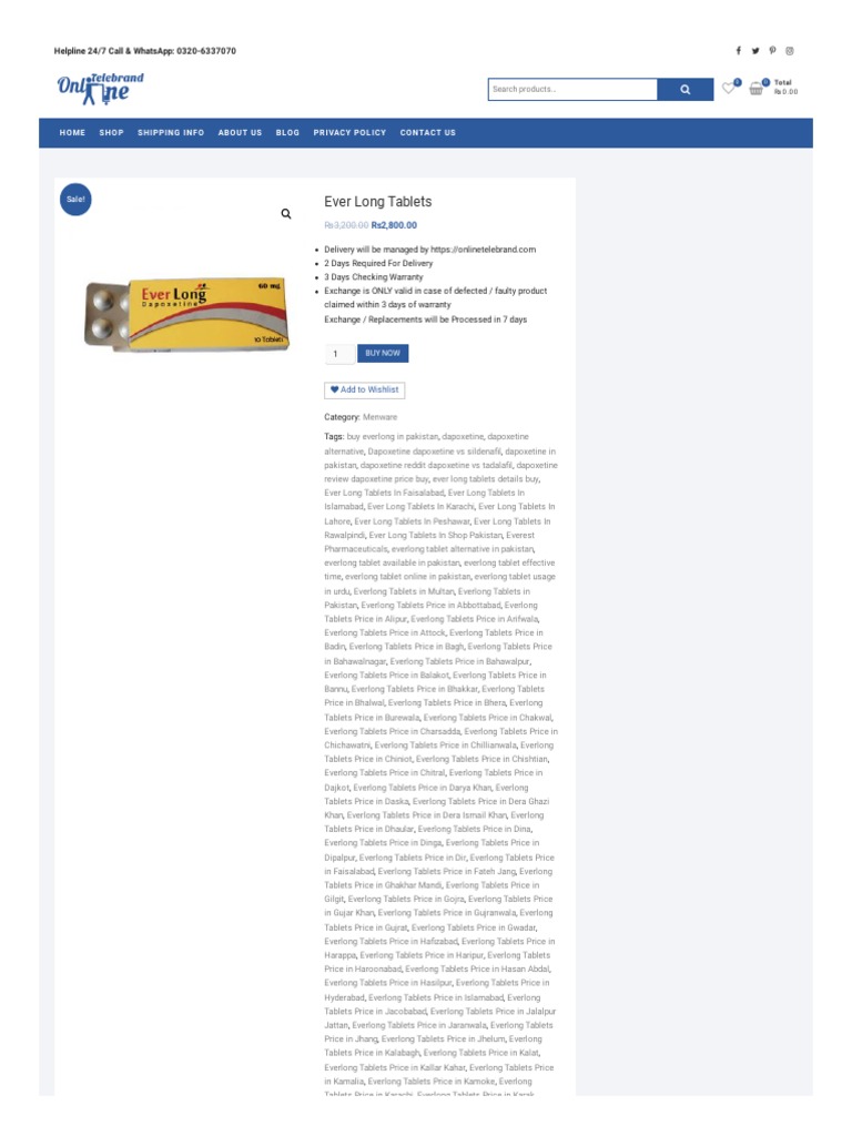 Onlinetelebrand Com Product Ever Long Tablets in Pakistan | PDF ...