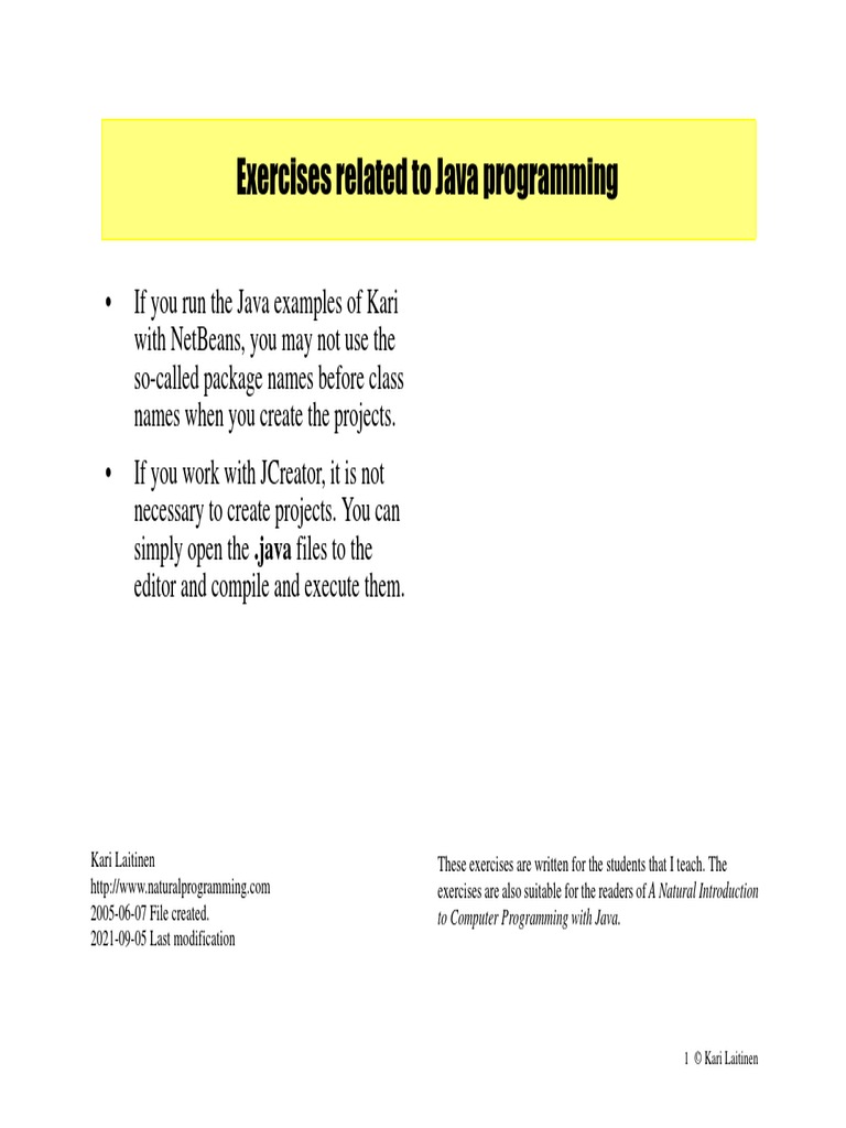 Java Exercises More | PDF | Fahrenheit | Programming