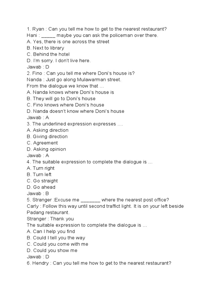 Soal Direction | PDF