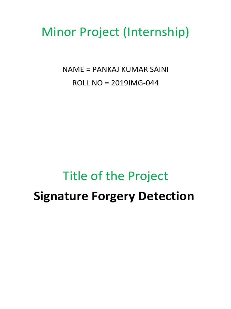 Report For Signature Verification | PDF | Signature | Library (Computing)
