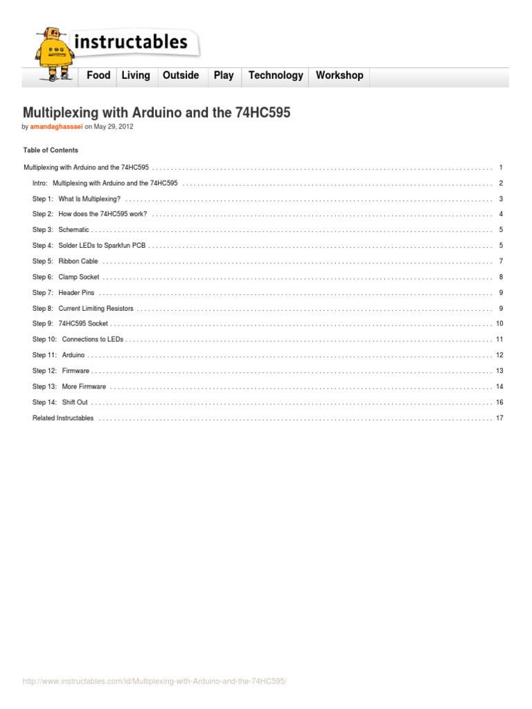 Multiplexing With Arduino and The 74HC595 | PDF | Electrical Connector ...
