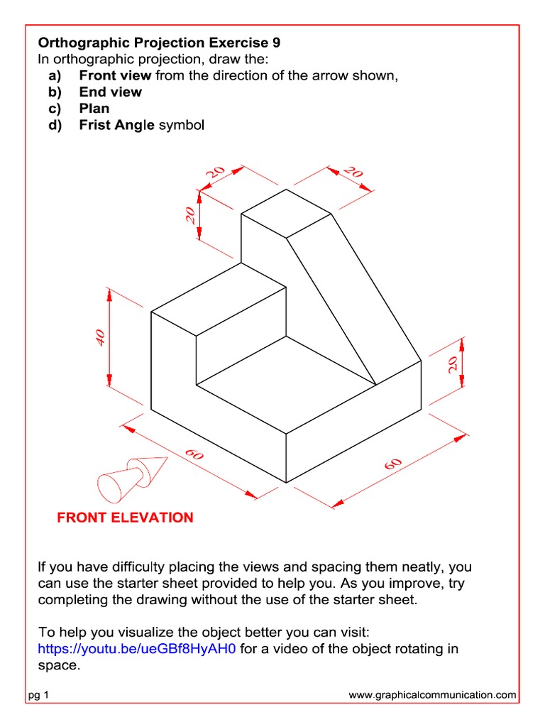 Ortho First Angle Ex 9 | PDF