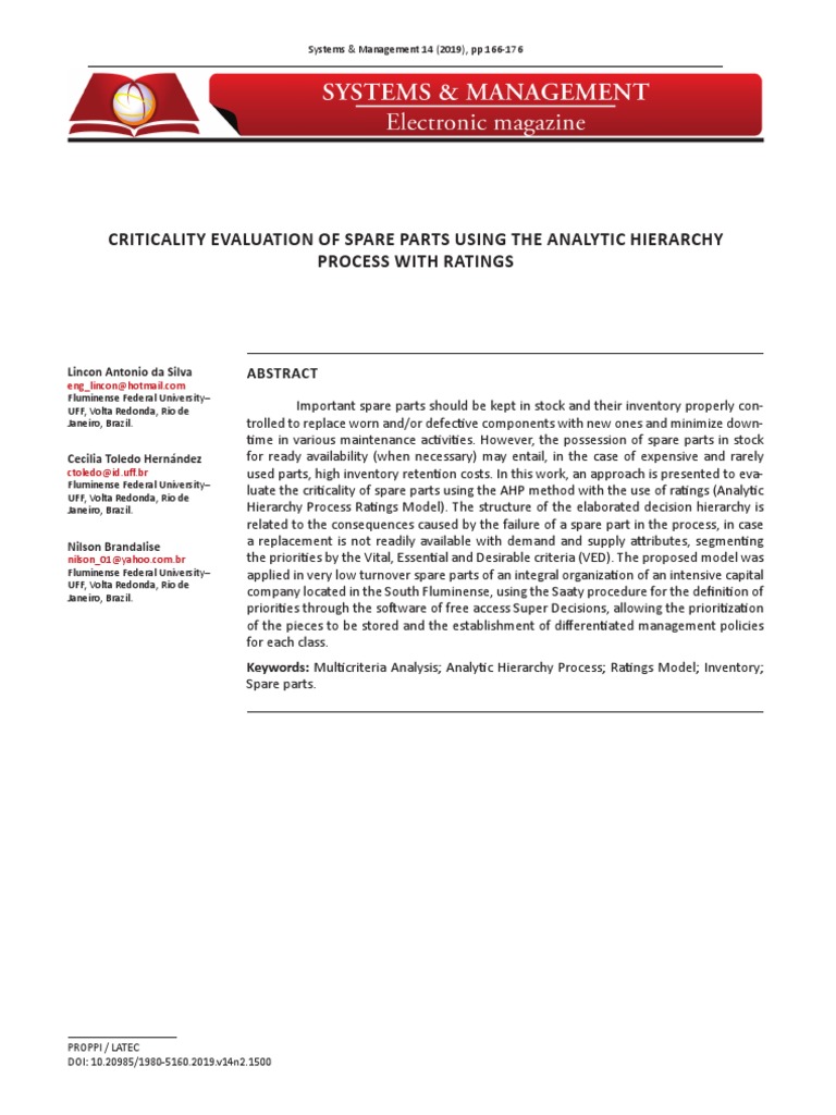 Evaluating Spare Parts Criticality | PDF | Reliability Engineering ...