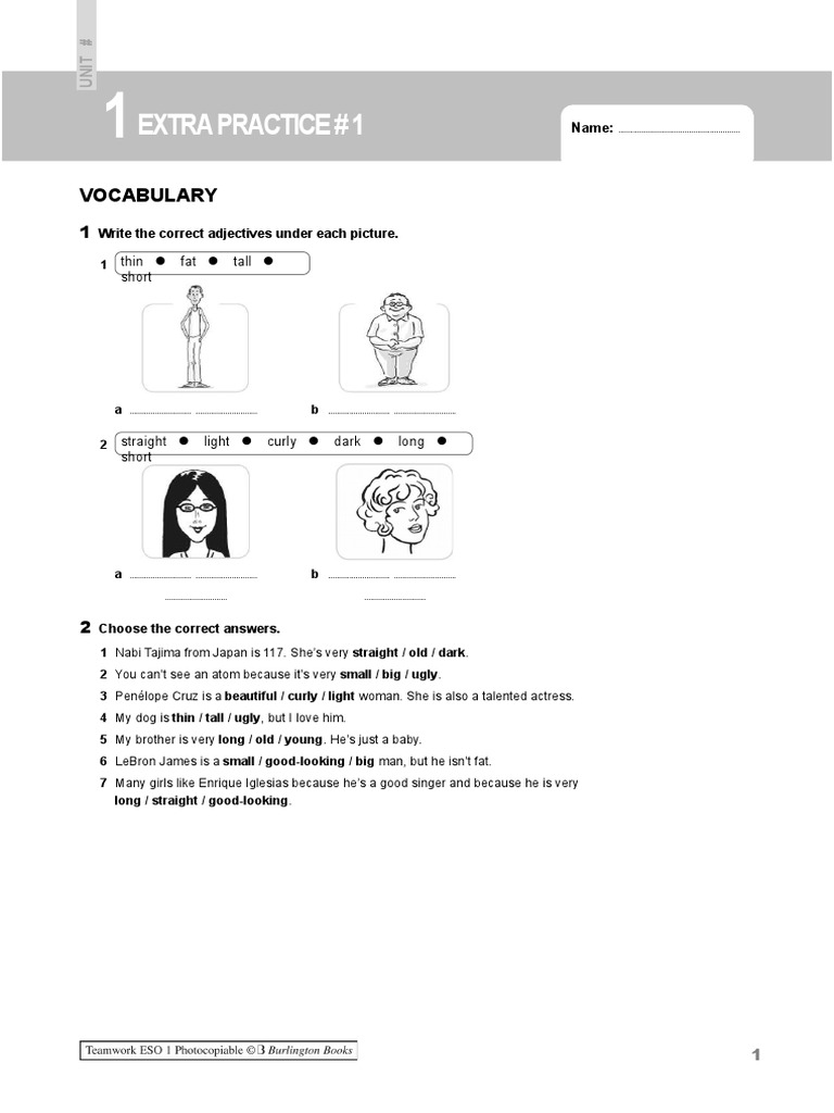 Extra Practice # 1: Vocabulary | PDF | Human Communication | Language ...