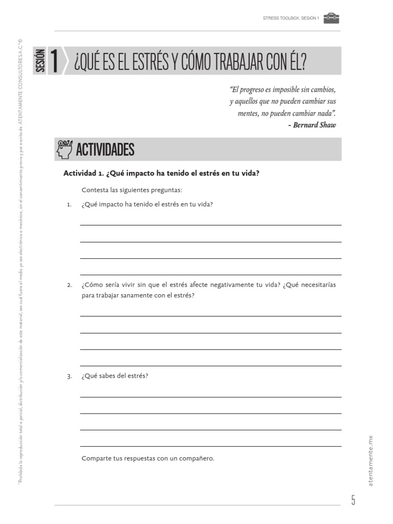 Sesion 01 Stress Tool Box | PDF | Estrés (biología) | La naturaleza humana