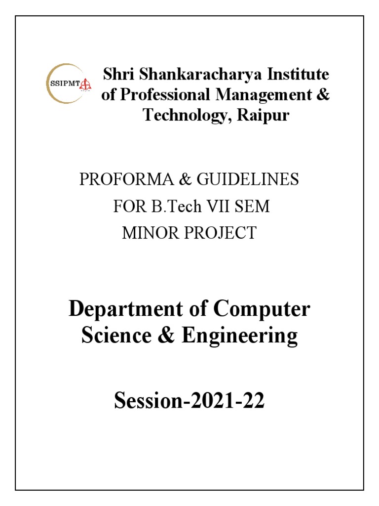 Cse - 7th - Sem - Proposal and Synopsis For Mior Project 2021-22 | PDF | Computing