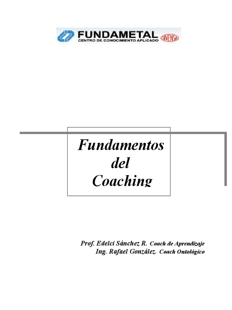 Manual de Fundamentos Del Coaching | PDF | Aprendizaje | Liderazgo