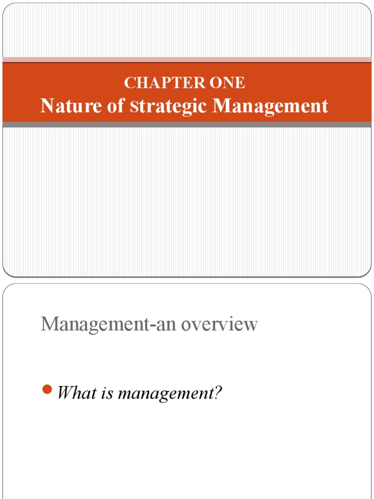 Chapter 1 - Lecture Notes | PDF | Strategic Management | Strategic Planning