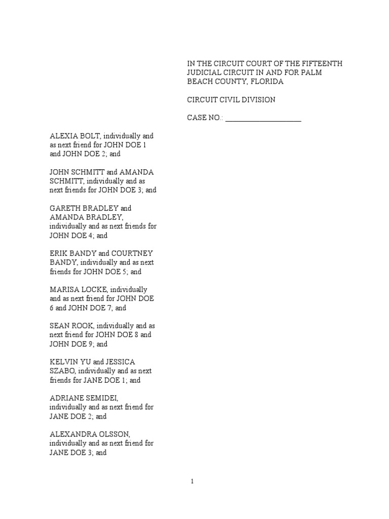 Complaint Against The School District of Palm Beach County | PDF | Virginia Circuit Court | Lawsuit