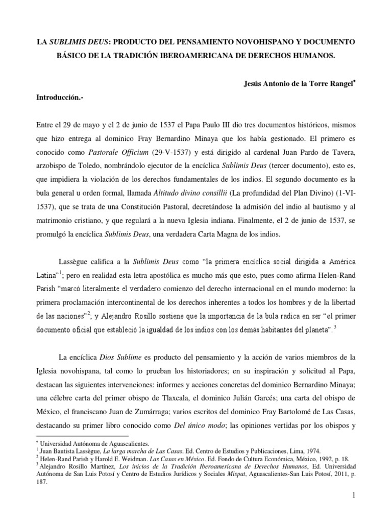 La Sublimis Deus | PDF | Nueva españa | Hernán Cortés