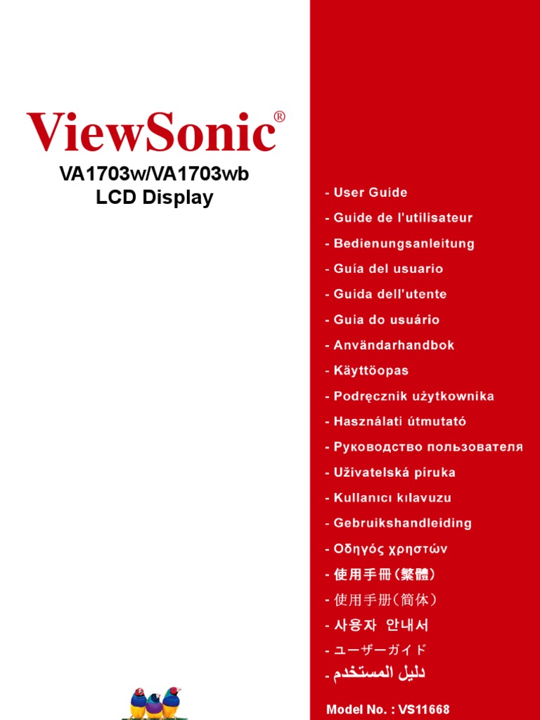 Viewsonic Manual | PDF | Computer Monitor | Menu (Computing)