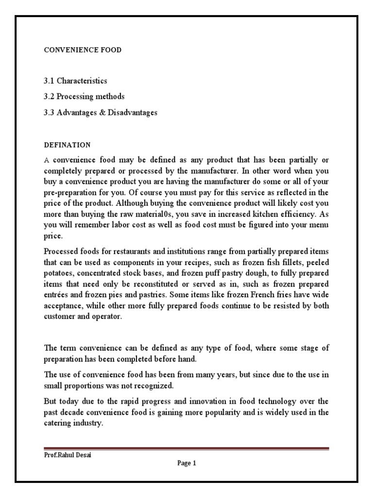 Understanding Convenience Foods | PDF | Food Preservation | Foods