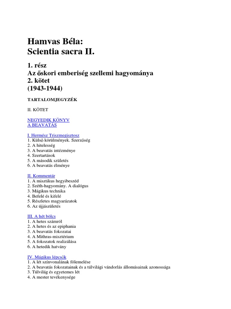 Hamvas Béla_ Scientia sacra II. | PDF