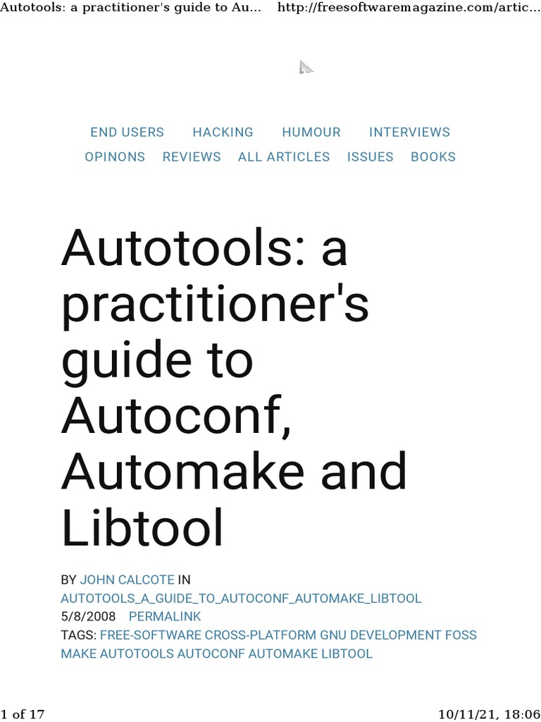 Autotools A Practitioner S Guide To Autoconf Automake And Libtool