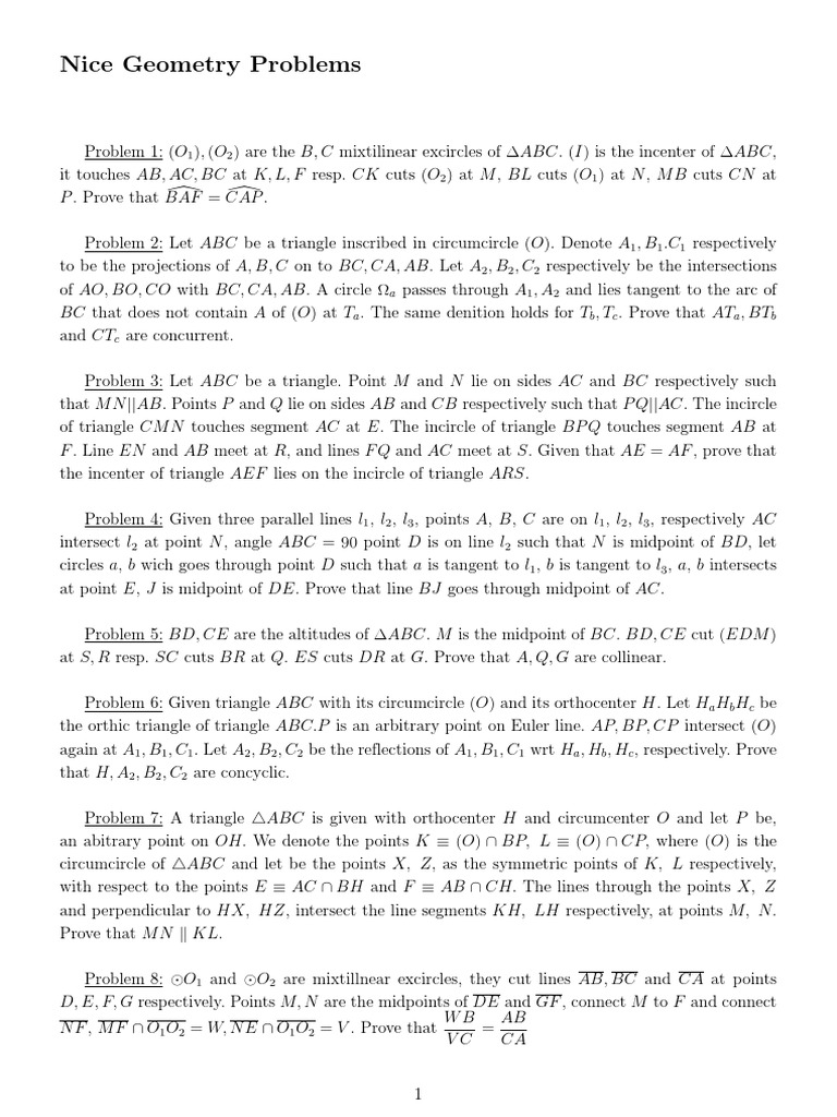 111 Nice Geometry Problems | PDF | Triangle | Geometry