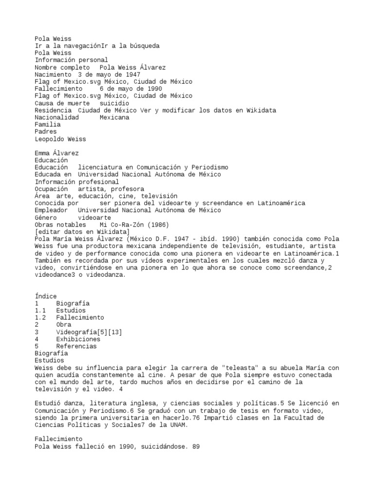 Pola Weiss | PDF | Las artes