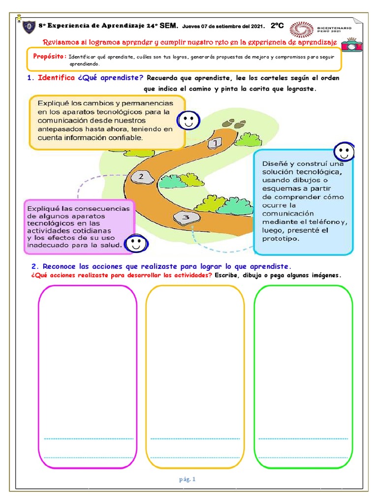 SEM. 24 Revisamos Si Logramos Aprender y Cumplir Nuestro Reto en La Experiencia de Aprendizaje ...