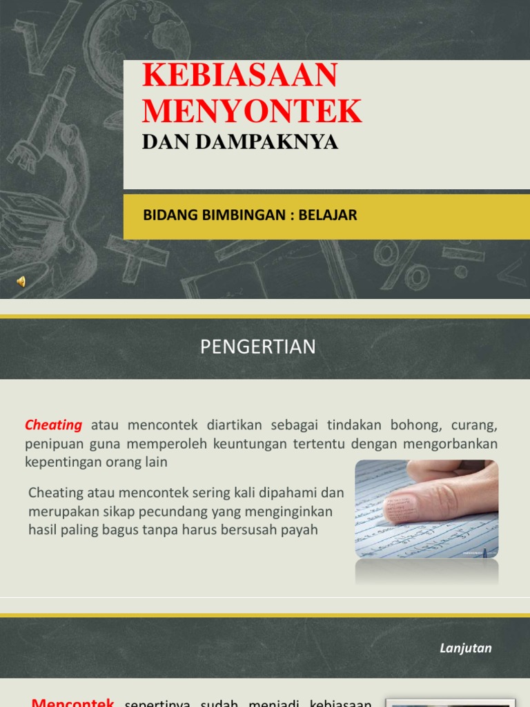Media Materi KEBIASAAN DAN DAMPAK MENYONTEK | PDF