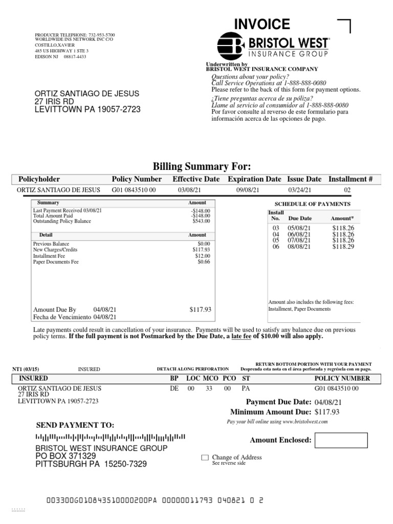 Invoice: Billing Summary For | PDF | Payments | Cheque