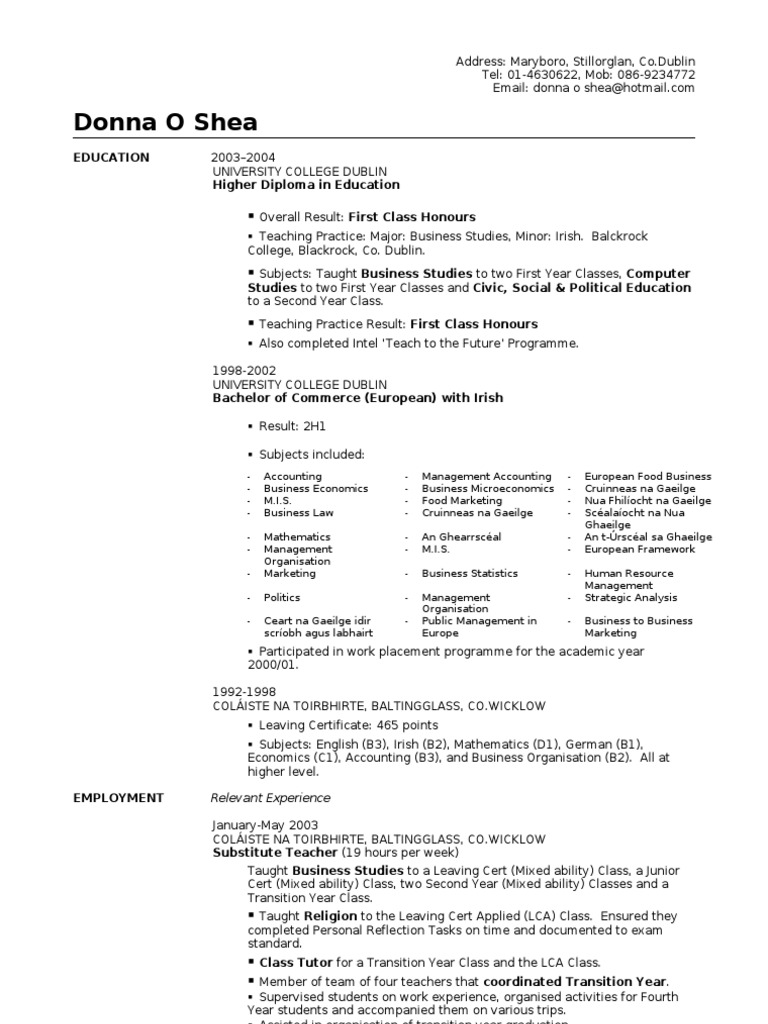 UCD Template | PDF | Irish Language | Bachelor's Degree