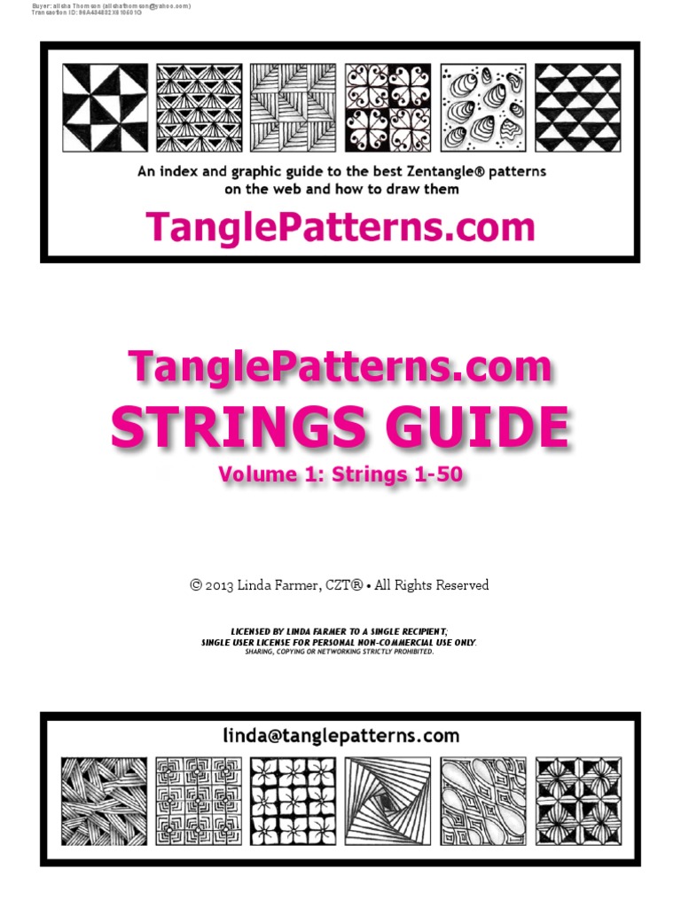 Tanglepatterns Strings Guide Volume 1 | PDF