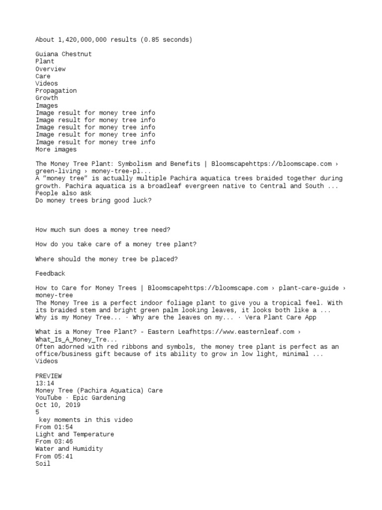 Money Tree | PDF | Trees | Plants