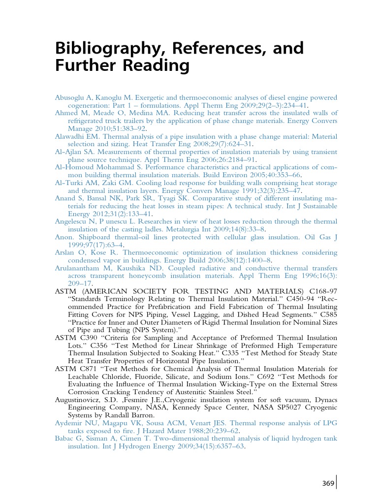 Thermal Insulation References | PDF | Thermal Insulation | Heat Transfer