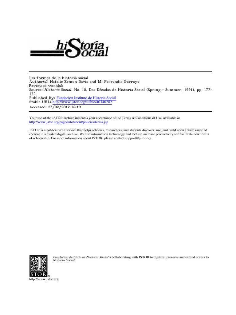Zemon Davis, Natalie - Las Formas de La Historia Social | PDF