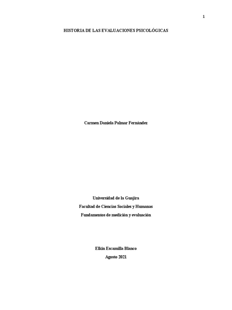 Ensayo de La Historia de Pruebas Psicologicas | PDF | Cociente de inteligencia | Inteligencia
