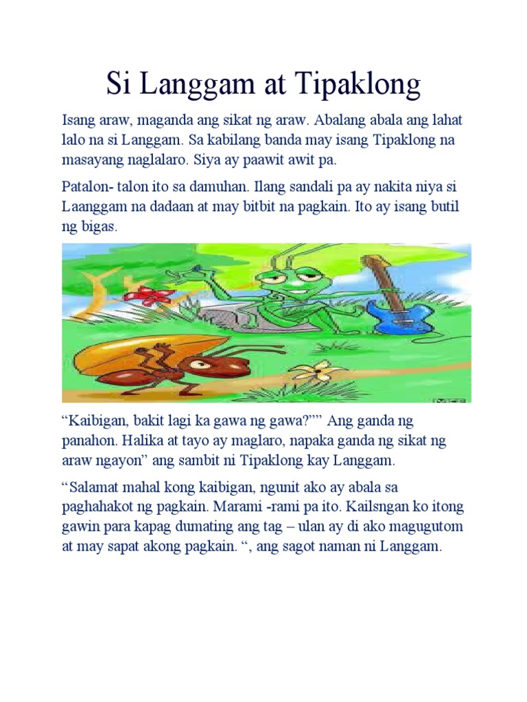Si Langgam at Tipaklong | PDF