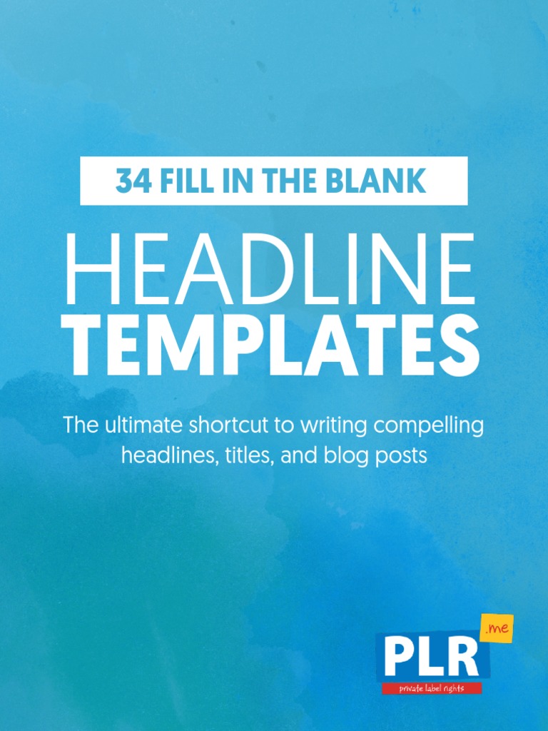34 Fill in The Blank Headline Templates | PDF