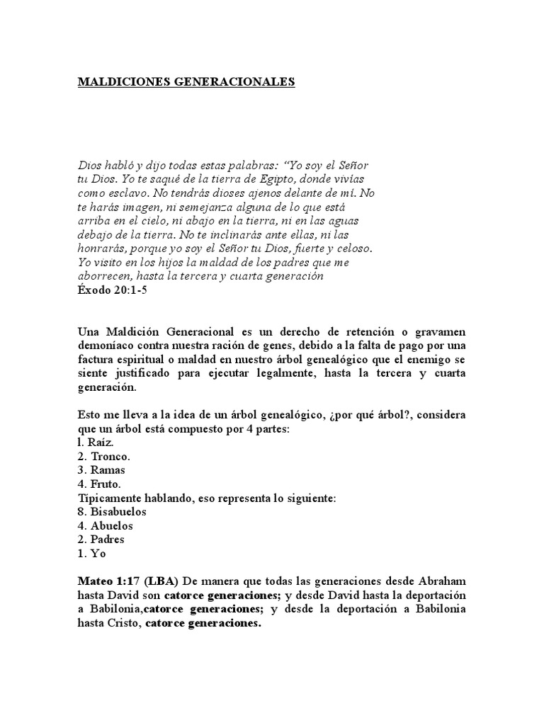 Rompiendo Maldiciones Generacionales | PDF | Jacob | David