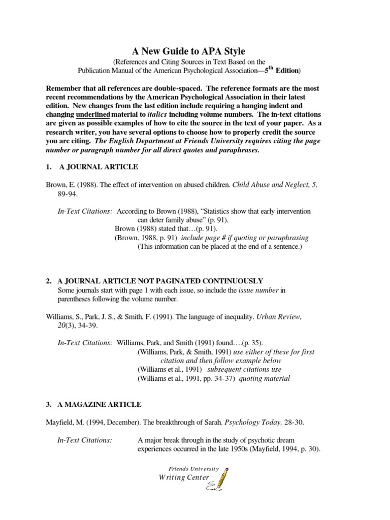 A New Guide To APA Style: Number or Paragraph Number For All Direct ...