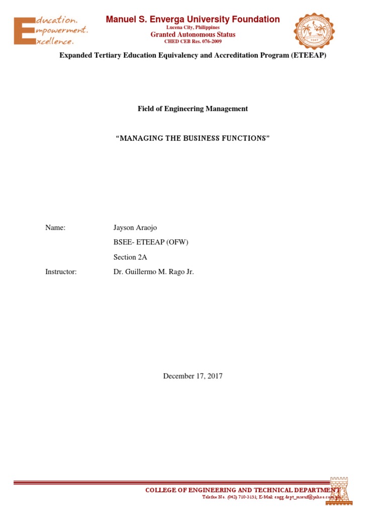 Engineering Management-Business Functions | PDF | Market Power | Monopoly