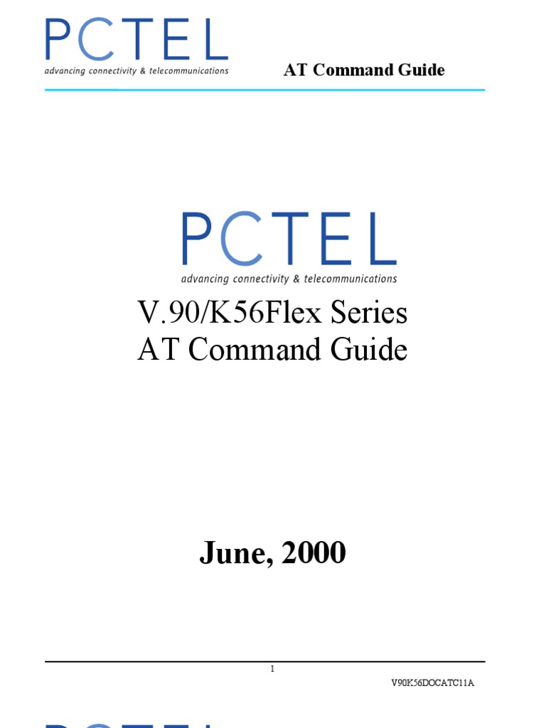 V.90/K56Flex Series AT Command Guide: June, 2000 | PDF | Bit Rate | Modem