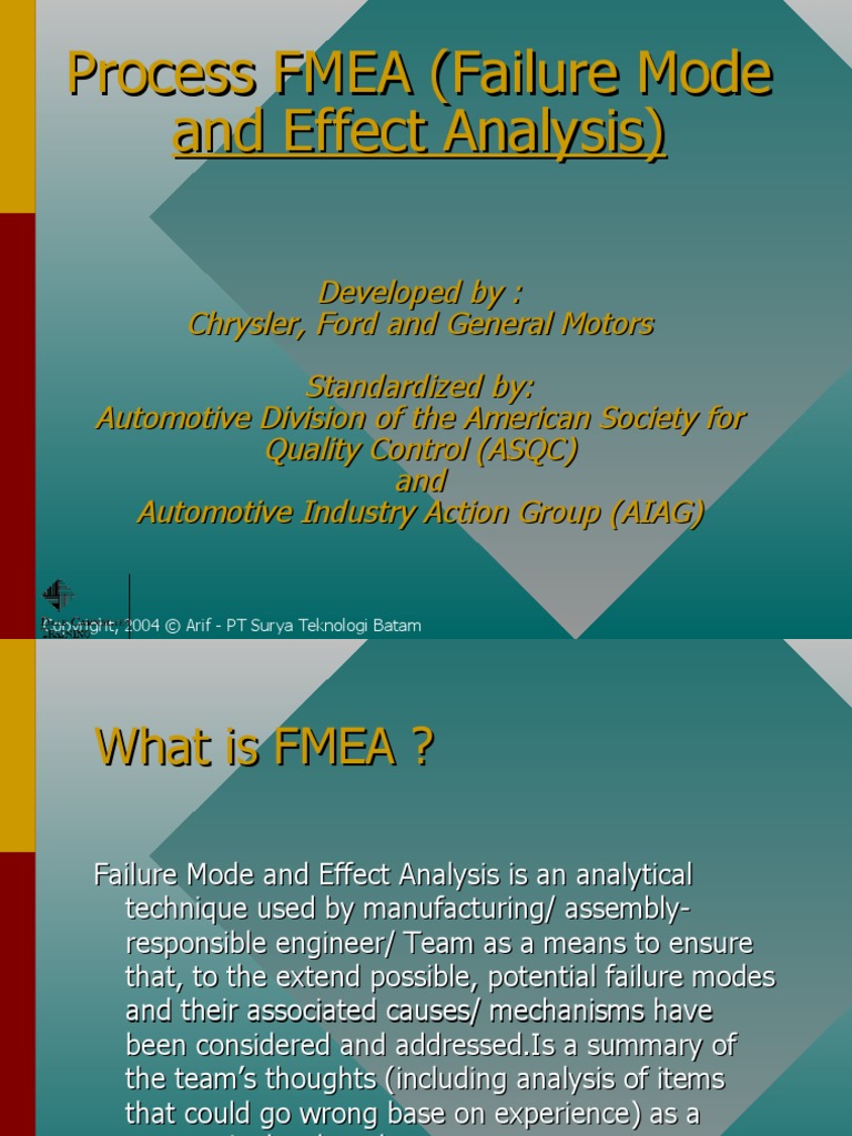 Process FMEA (Failure Mode and Effect Analysis) | PDF | Business ...