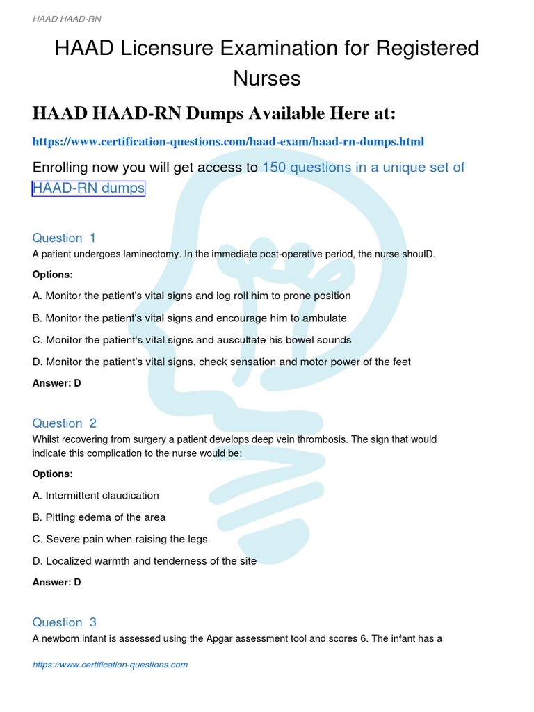 Haad RN PDF | PDF | Infants | Clinical Medicine