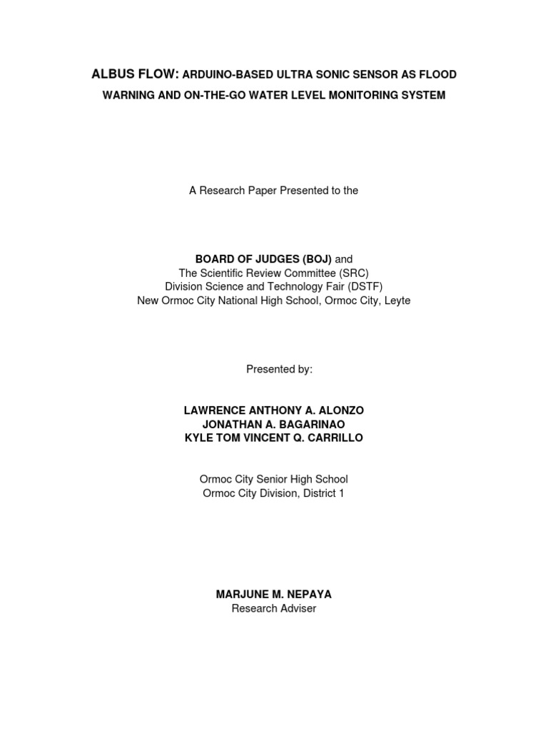 Arduino-Based Flood Monitoring and Warning System | PDF | Arduino | Flood