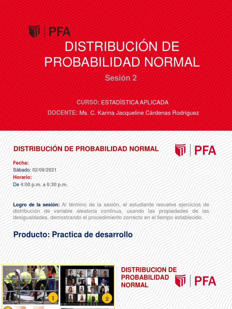 SESION 2. Distribución Normal PFA | PDF | Distribución normal | Media