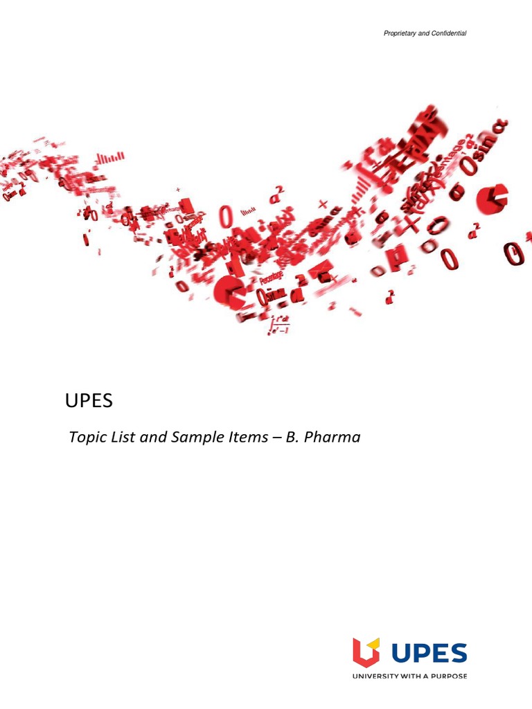 Upes - Bpharma - Topic List and Sample Items - 2020 | PDF | Gases ...